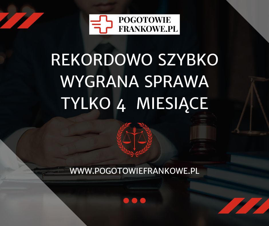 Rekordowo szybko wygrana sprawa - Odfrankowienie kredytu kancelaria ...